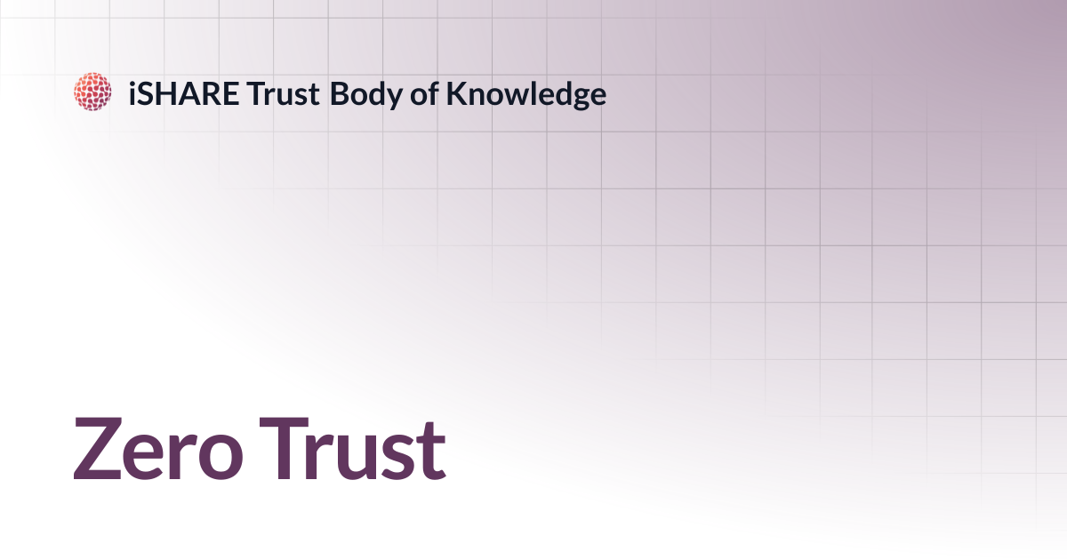 Zero Trust | iSHARE Trust Body of Knowledge